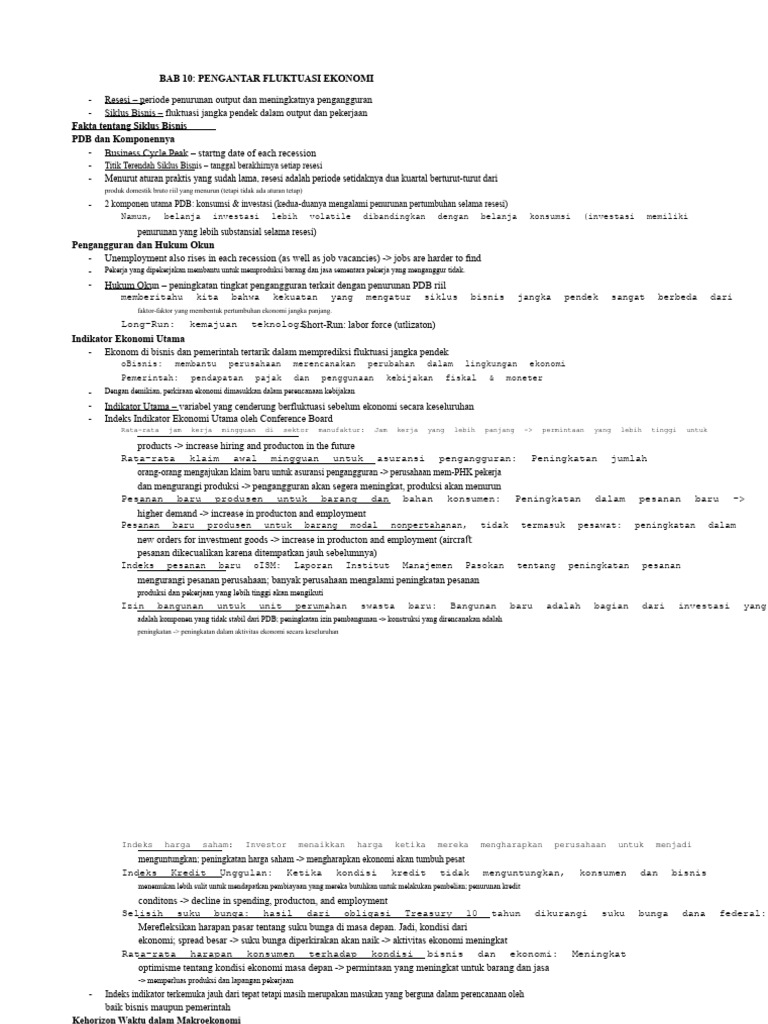 Fluktuasi Ekonomi: Resesi dan Siklus Bisnis | PDF