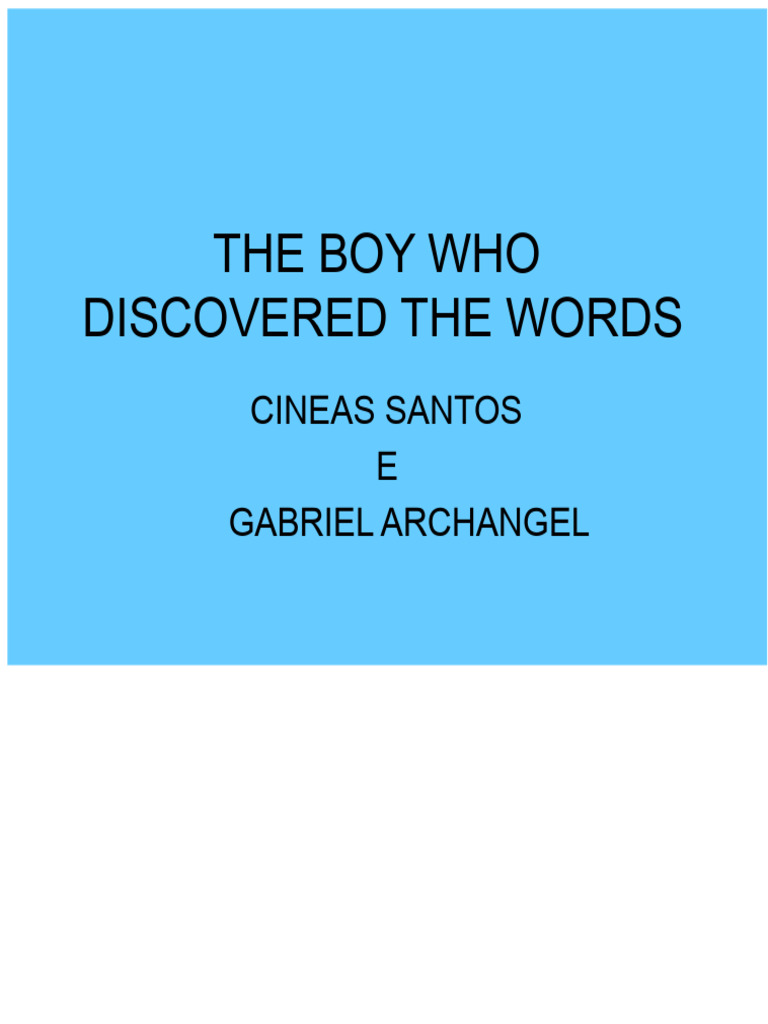 The Boy Who Discovered Words | PDF