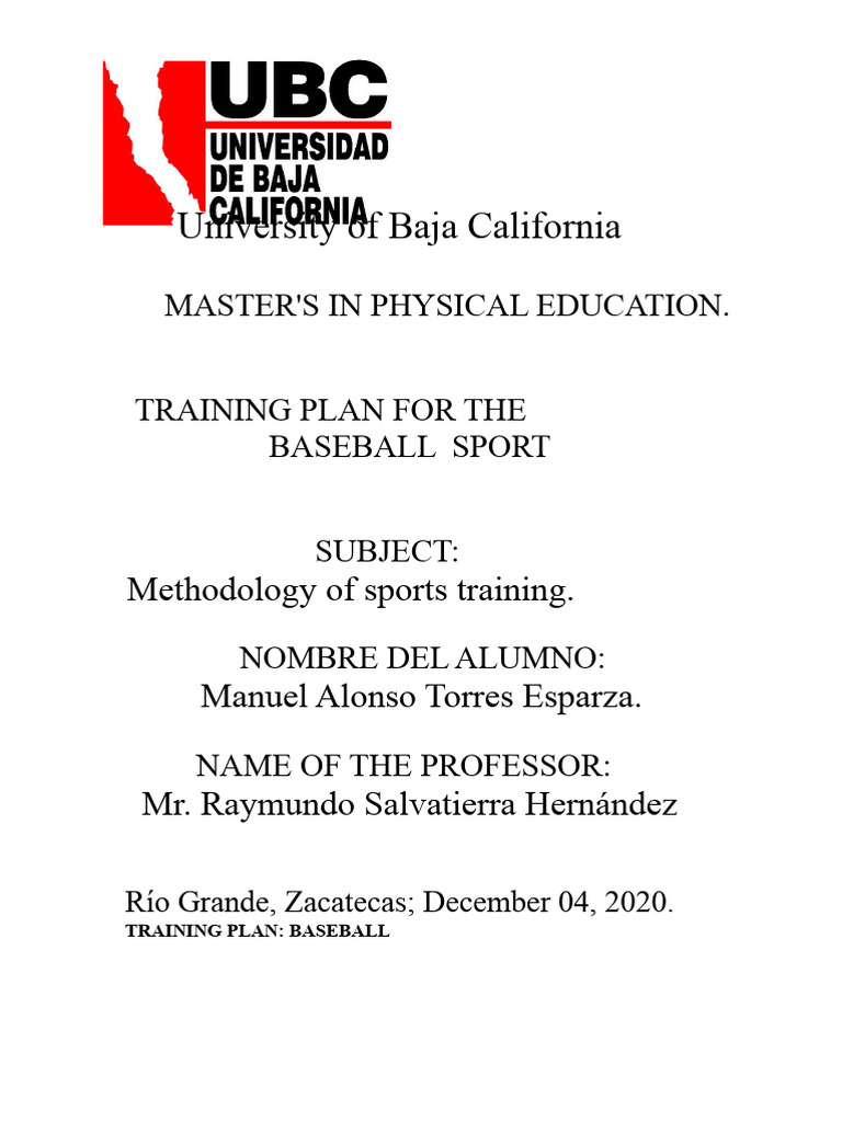 Baseball Training Plan for Coaches | PDF | Pitcher | Baseball Field