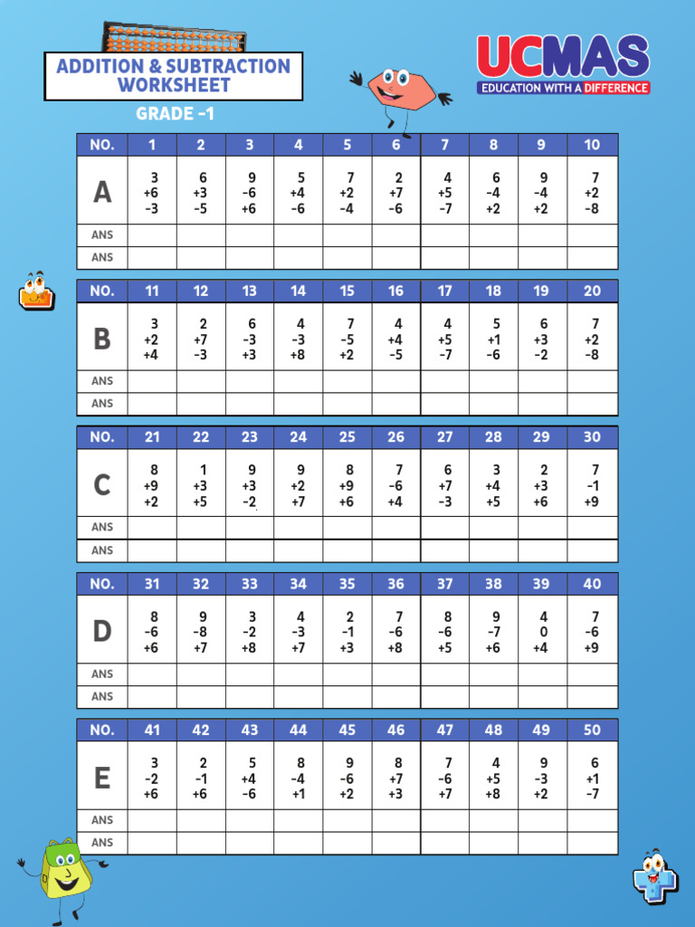 Grade 1 Addition Subtraction Worksheet 3 Compressed | PDF