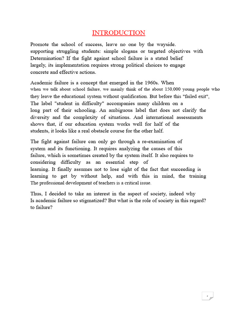 Understanding School Failure Causes | PDF | Dyslexia | Knowledge