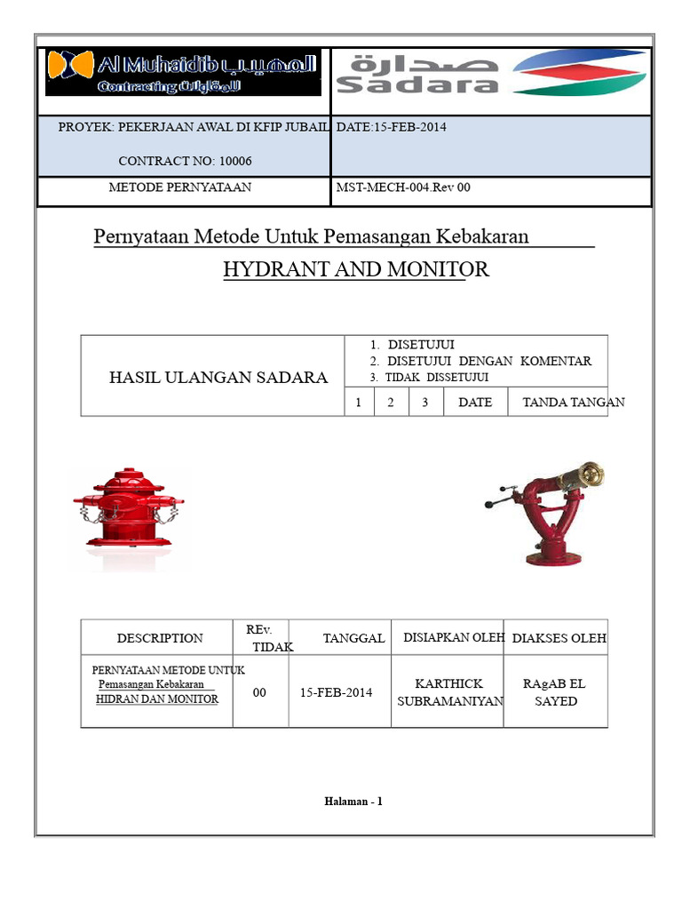 Metode Pemasangan Hydrant Kebakaran KFIP | PDF
