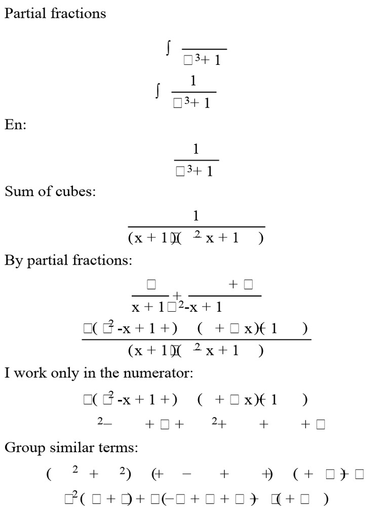 Partial Fractions Integration Techniques | PDF | Mathematics ...