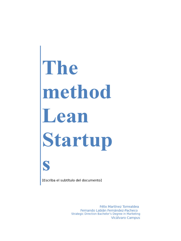 The Lean Startup Method | PDF | Lean Startup | Business Economics