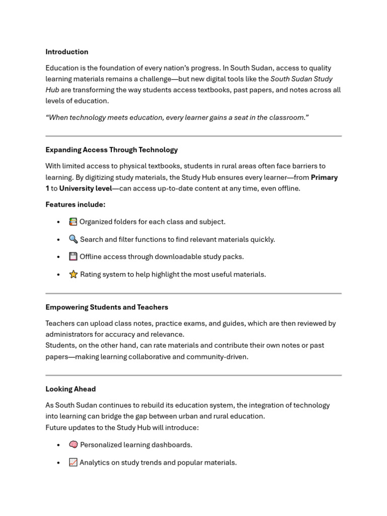 Education South Sudan | PDF