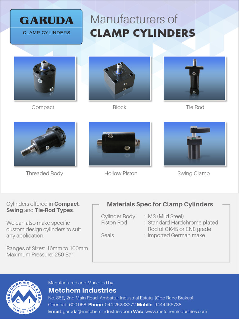 Clamp Cylinders Manufacturer Overview | PDF