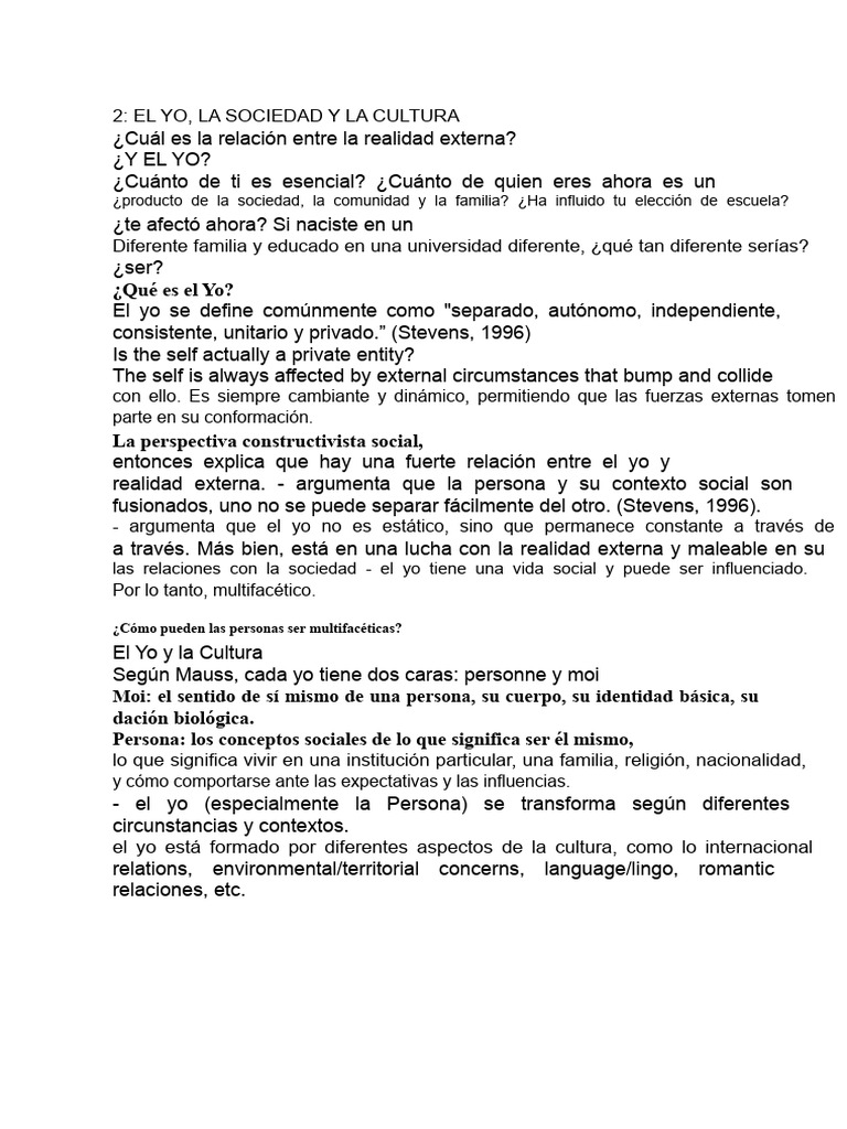 Entender El Yo 2 | PDF | Estudios de género | Género