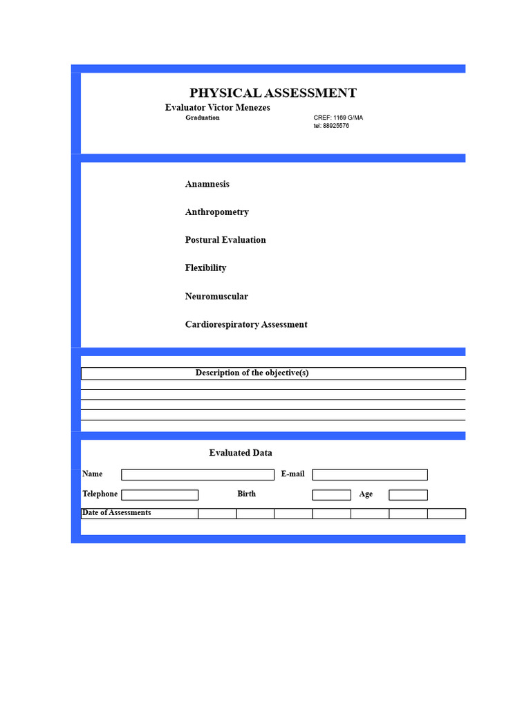 Physical Evaluation - Sheet-1 | PDF | Waist | Body Mass Index