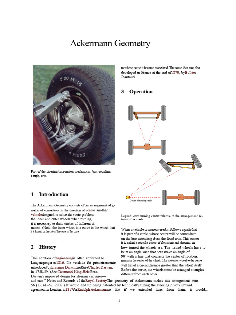 Ackermann geometry | PDF | Steering | Vehicle Technology
