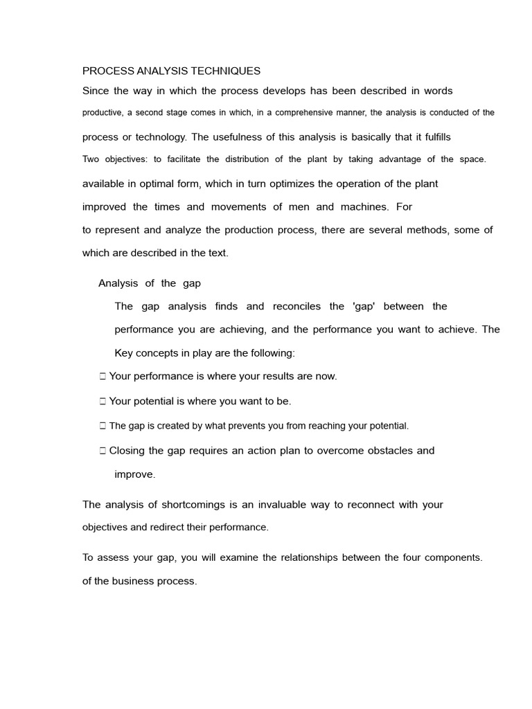 PROCESS ANALYSIS TECHNIQUES | PDF