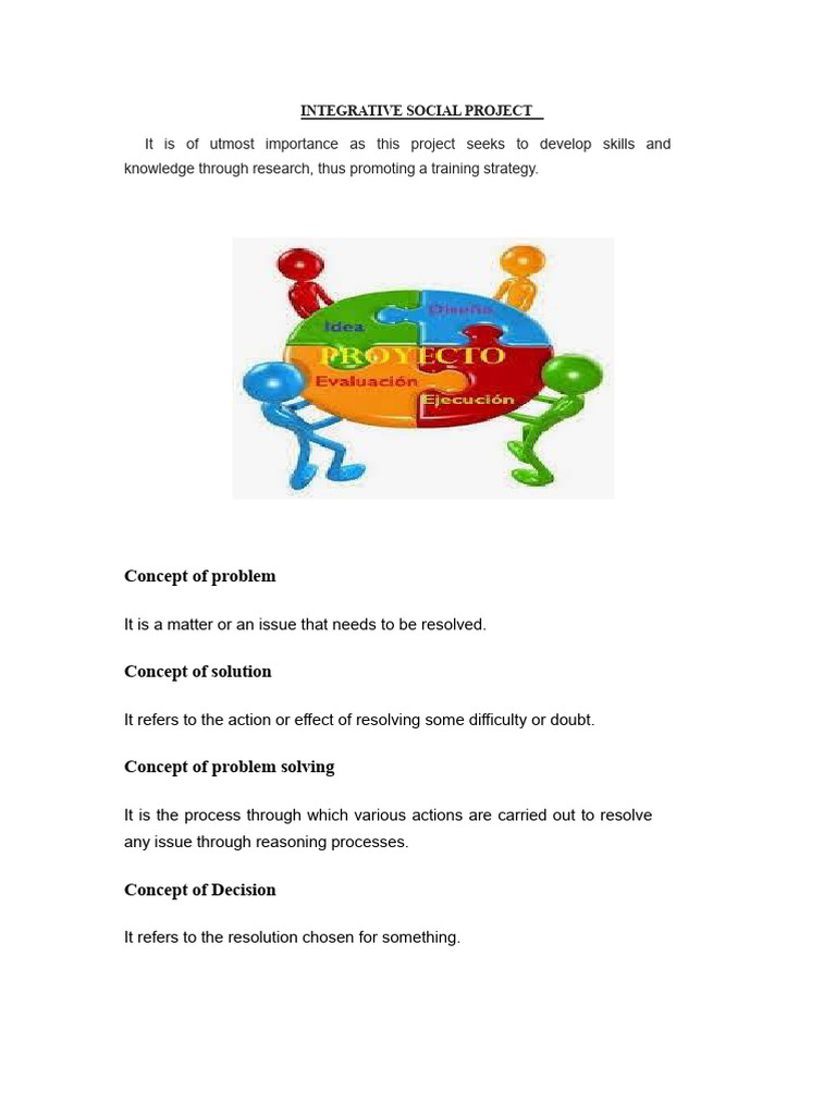 Social Integrating Project Steps to Solve Problems | PDF | Decision ...