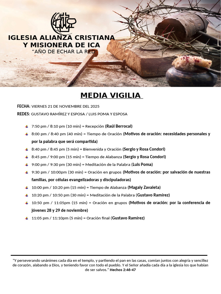 Programa Vigilia 17-10 | PDF