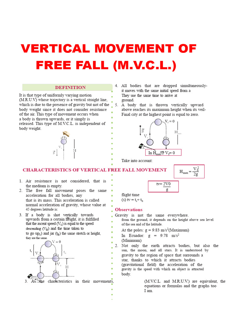 Vertical Free Fall Motion Explained | PDF | Trajectory | Gravity