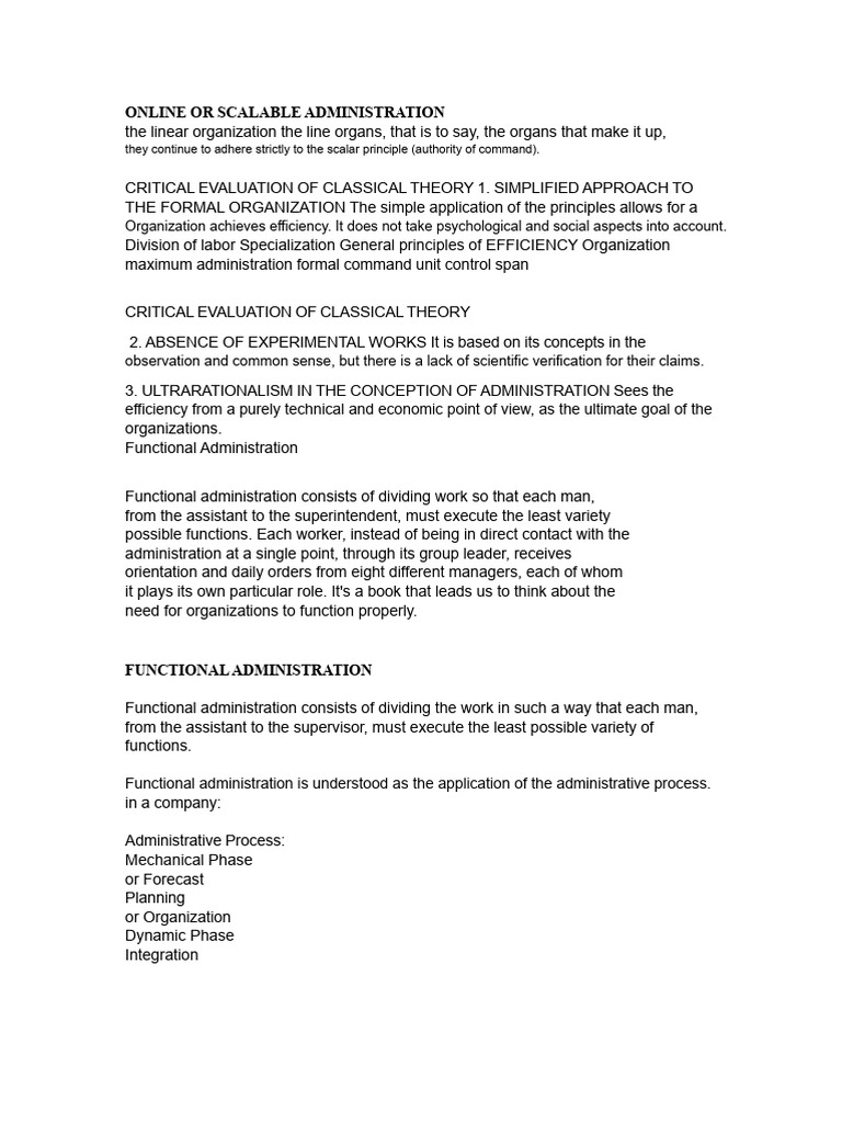 Online Administration or Scaling | PDF | Project Management | Theory