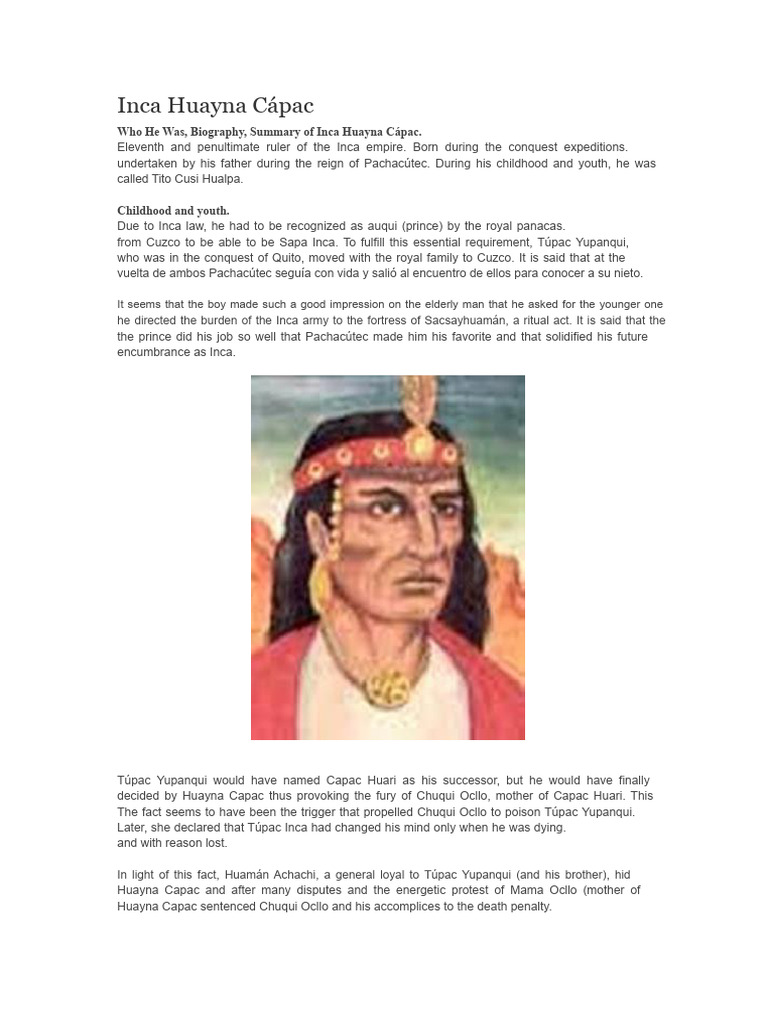 Inca Huayna Cápac | PDF | Inca Empire