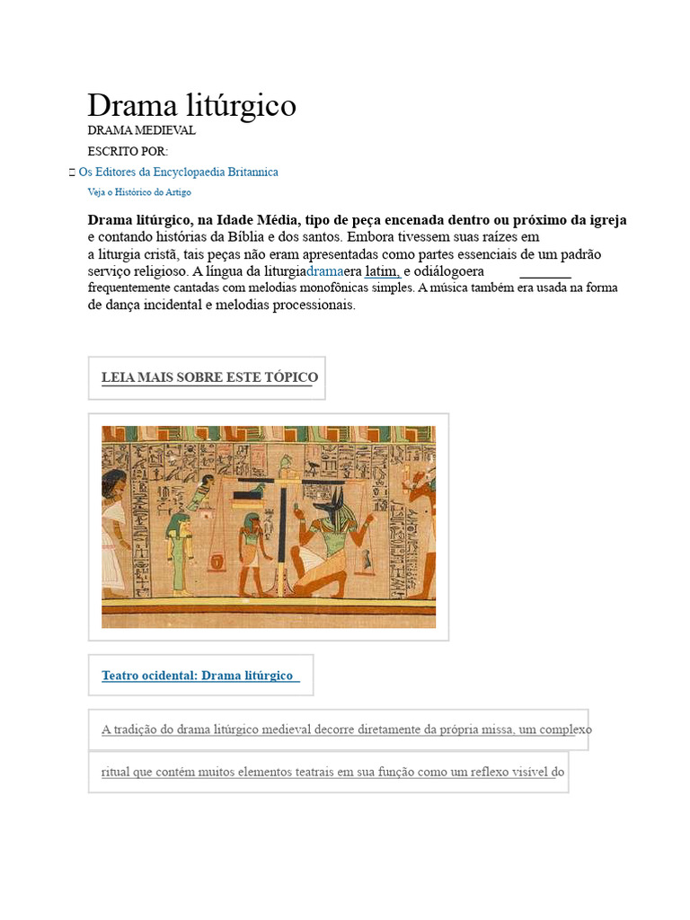Drama Litúrgico na Idade Média | PDF