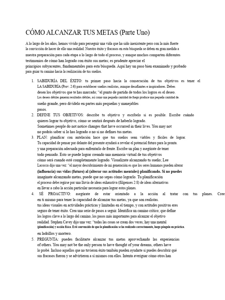 Cómo Alcanzar Tus Metas | PDF | Planificación