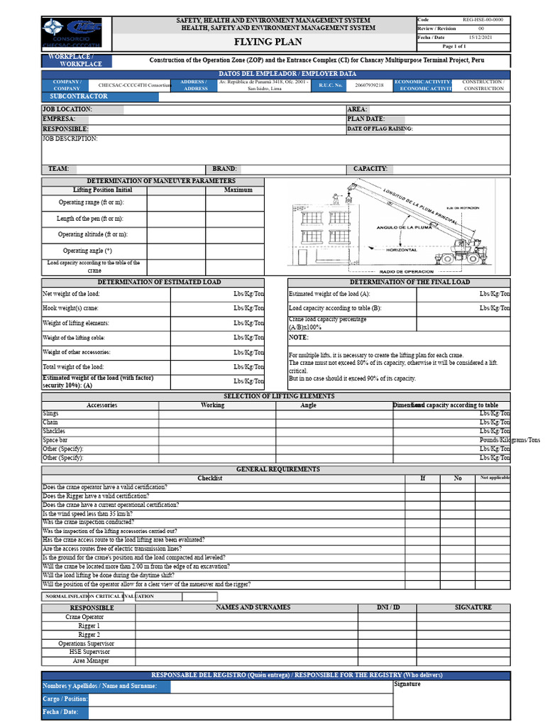 Lifting Plan | PDF | Pound (Mass) | Crane (Machine)