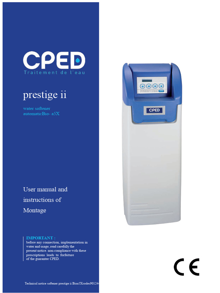 CPED Prestige II Water Softener | PDF | Valve | Tap (Valve)