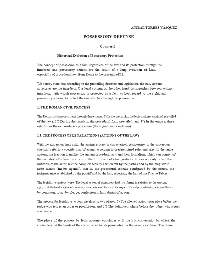 Possessory Defenses - ANÍBAL TORRES VÁSQUEZ | PDF | Injunction | Property