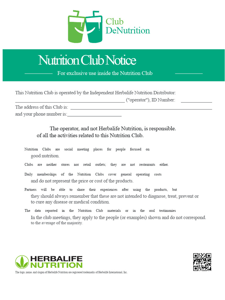 Nutrition Club Operation Notice | PDF