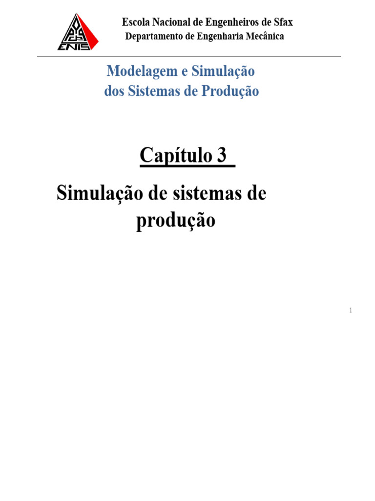 Capítulo 3 Simulação de Sistemas de Produção | PDF | Simulação de ...