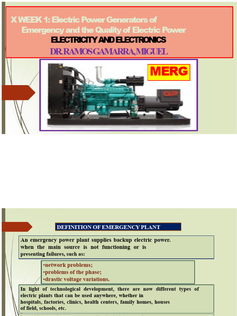 Emergency Electric Power Generators and The Quality of Electric Power ...