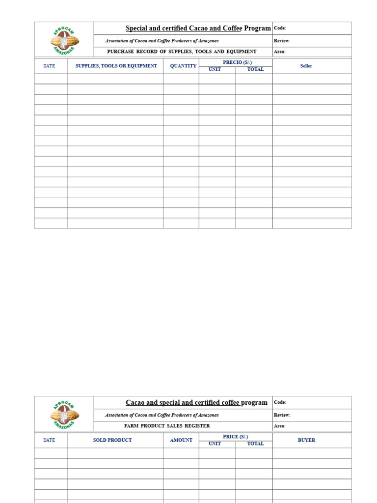 Purchase Register For Supplies, Tools, and Equipment | PDF