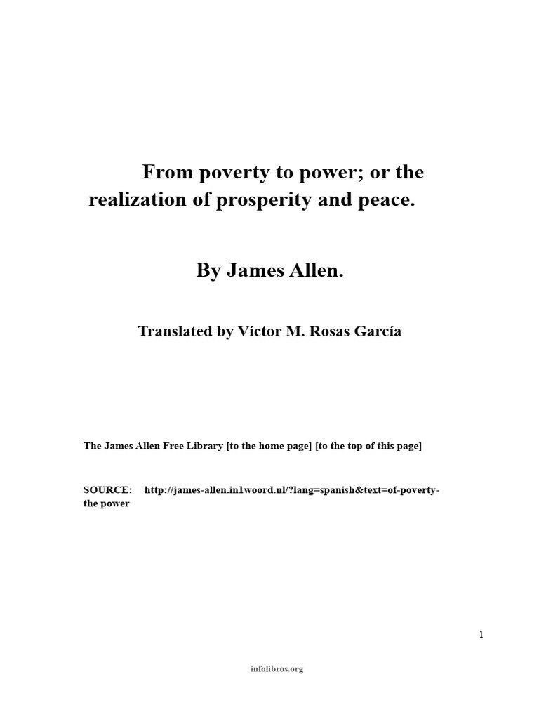 From Poverty to Power by James Allen | PDF | Thought | Soul