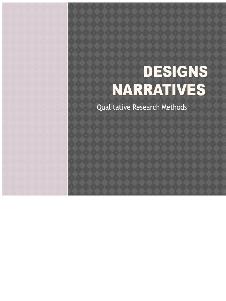 Research with Narrative Designs, qualitative research | PDF ...