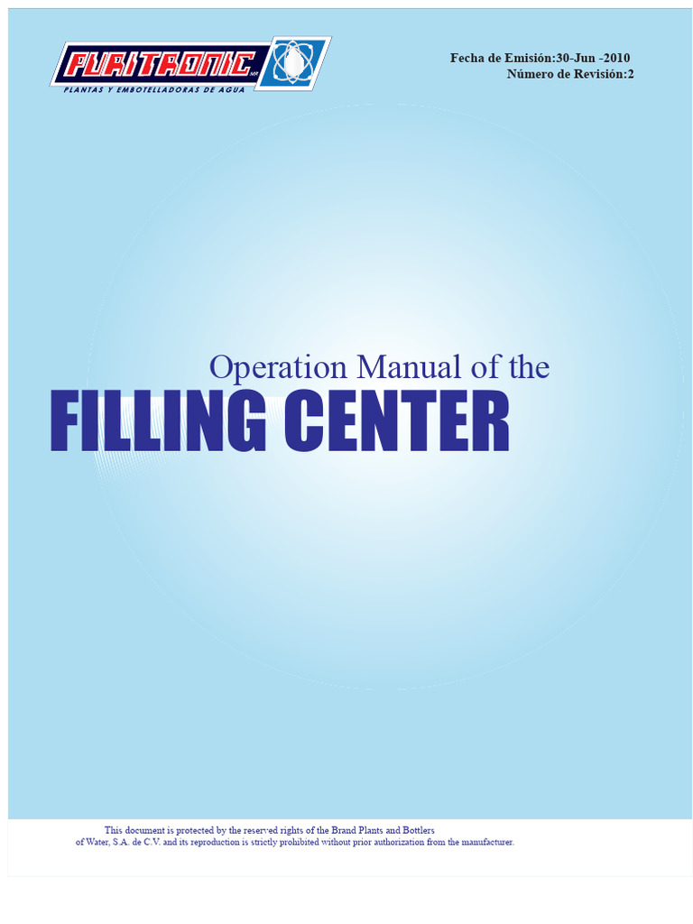 Filling_Center_Operation_Manual_.pdf | PDF | Water Purification | Water