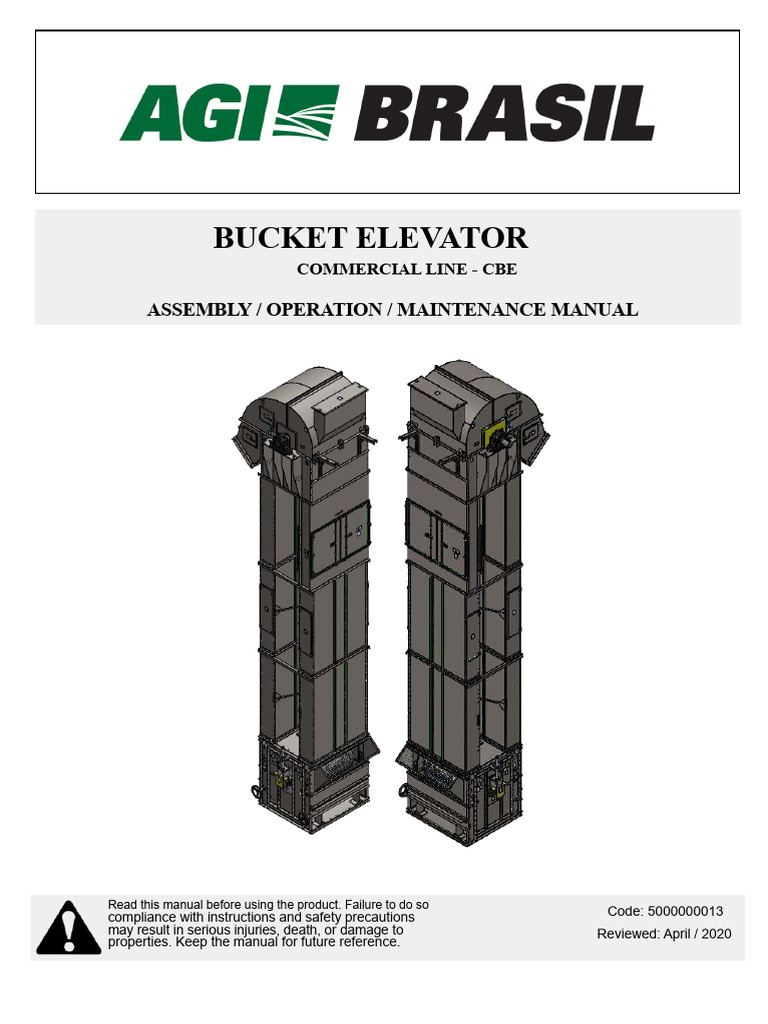 Bucket Elevator Operation Manual | PDF | Elevator | Safety