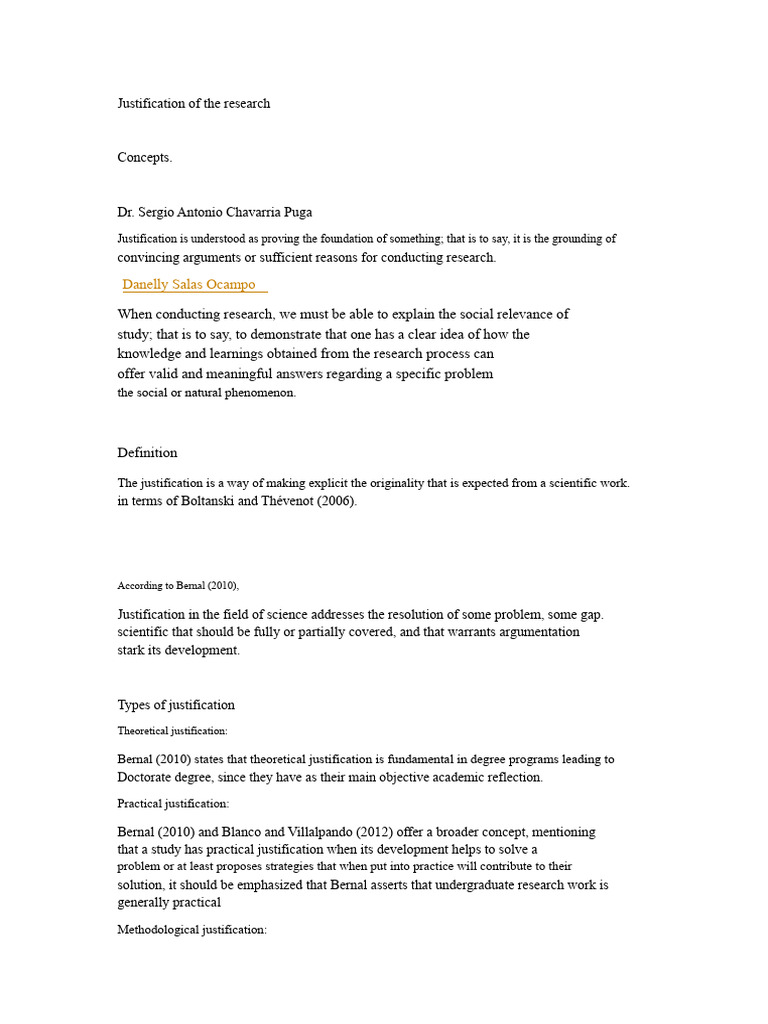 Justification of The Research | PDF | Knowledge | Methodology