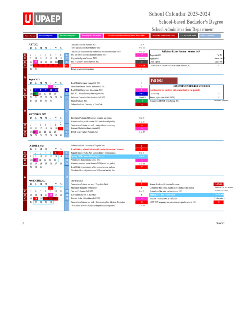 2023-2024 School Calendar Overview | PDF | Teachers
