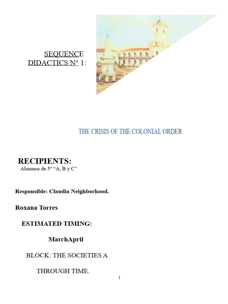 The Crisis of The Colonial Order First Part 5TH 2024 | PDF | Social ...