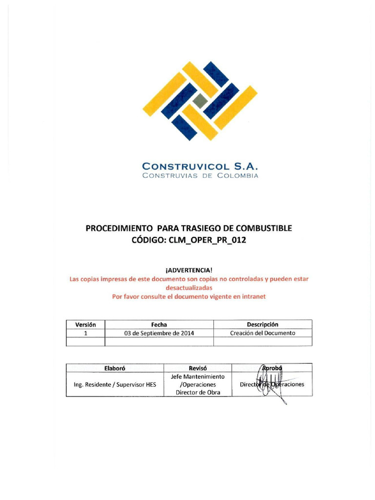 Fuel Transfer Procedure Guidelines | PDF | Personal Protective ...