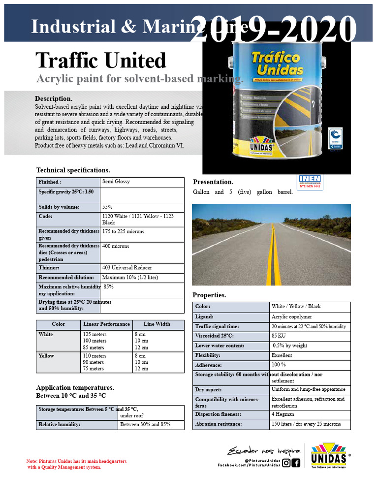 Solvent-Based Acrylic Traffic Paint | PDF | Paint | Water