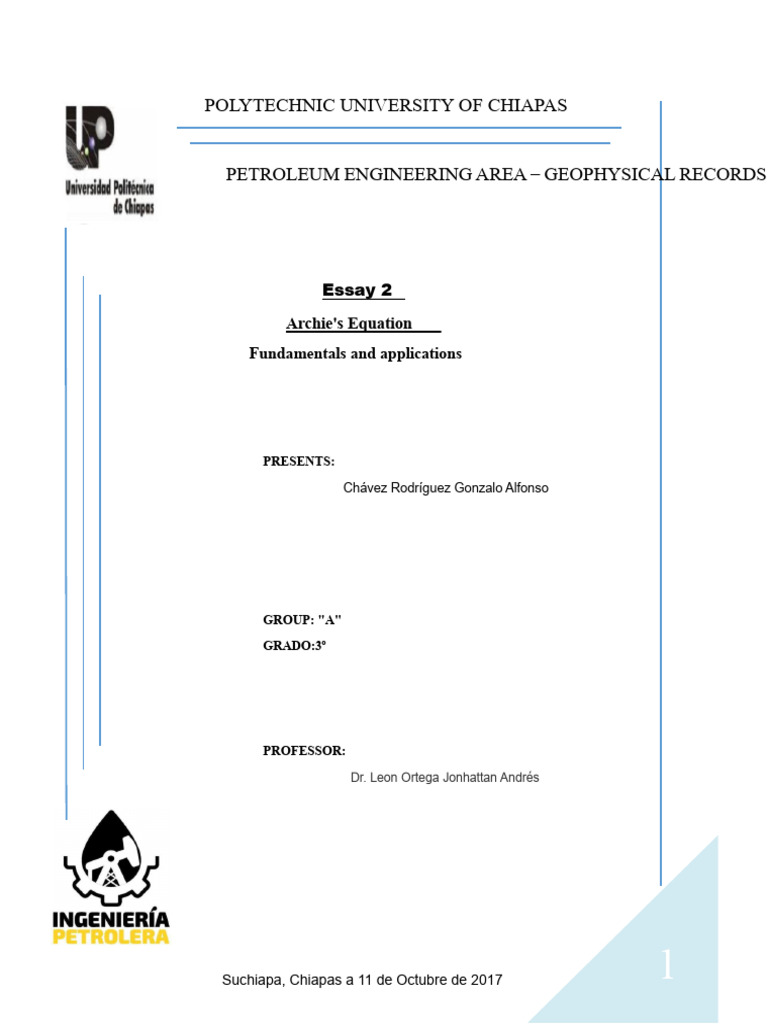 Fundamentals and Archie Equation 1 | PDF | Porosity | Electrical ...