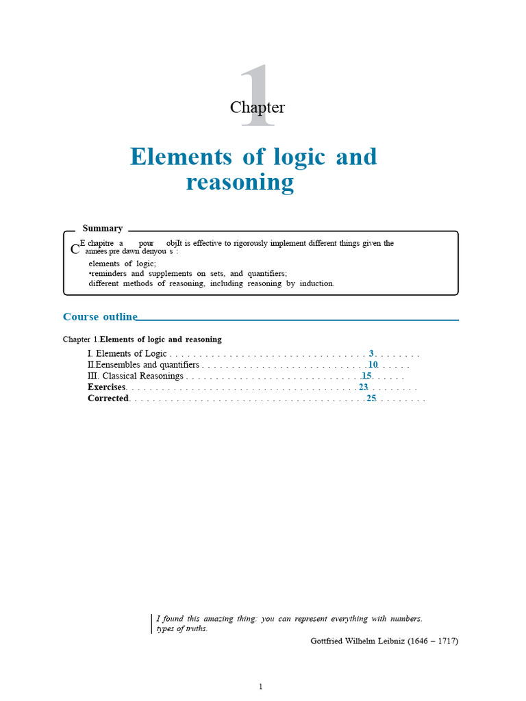 Elements of Logic and Reasoning Guide | PDF | Theorem | Mathematical Proof