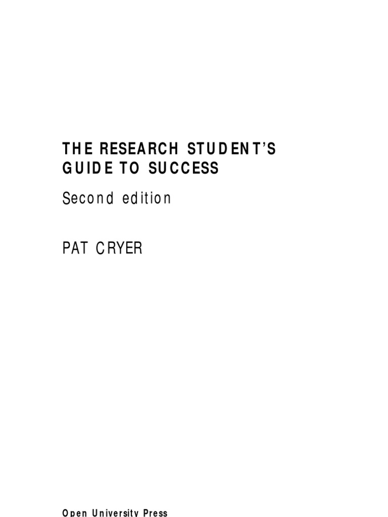 The Research Student's Guide To Success | PDF | Postgraduate Education ...