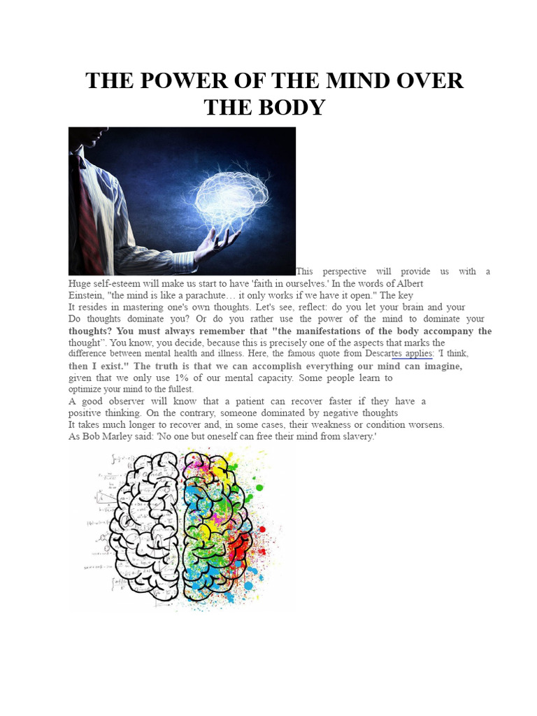 Mind Over Body: Harnessing Mental Power | PDF | Unconscious Mind | Mind
