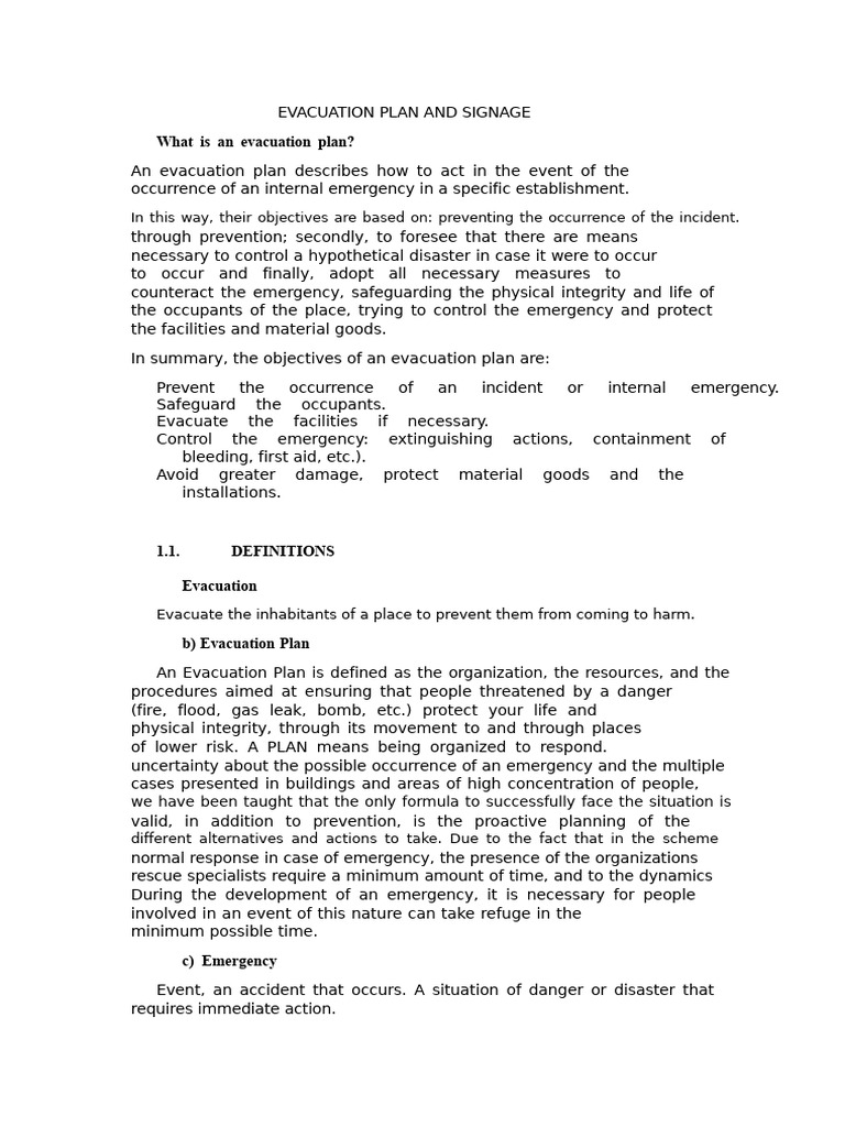 Comprehensive Evacuation Plan Guide | PDF | Emergency Evacuation ...