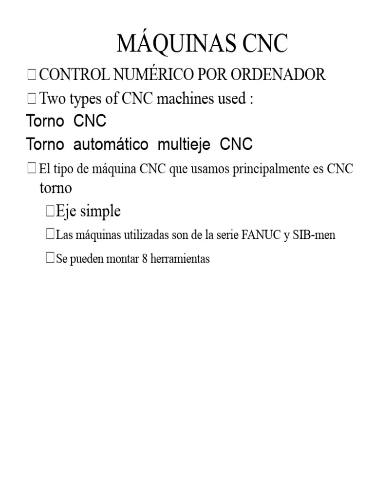 Tipos y Códigos de Máquinas CNC | PDF | Producción y fabricación ...