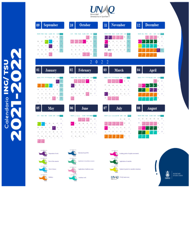 ING TSU Calendar 2021-2022 | PDF | Educational Stages | Schools
