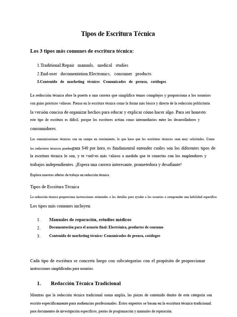 Guía de Tipos de Escritura Técnica | PDF | Marketing | Software