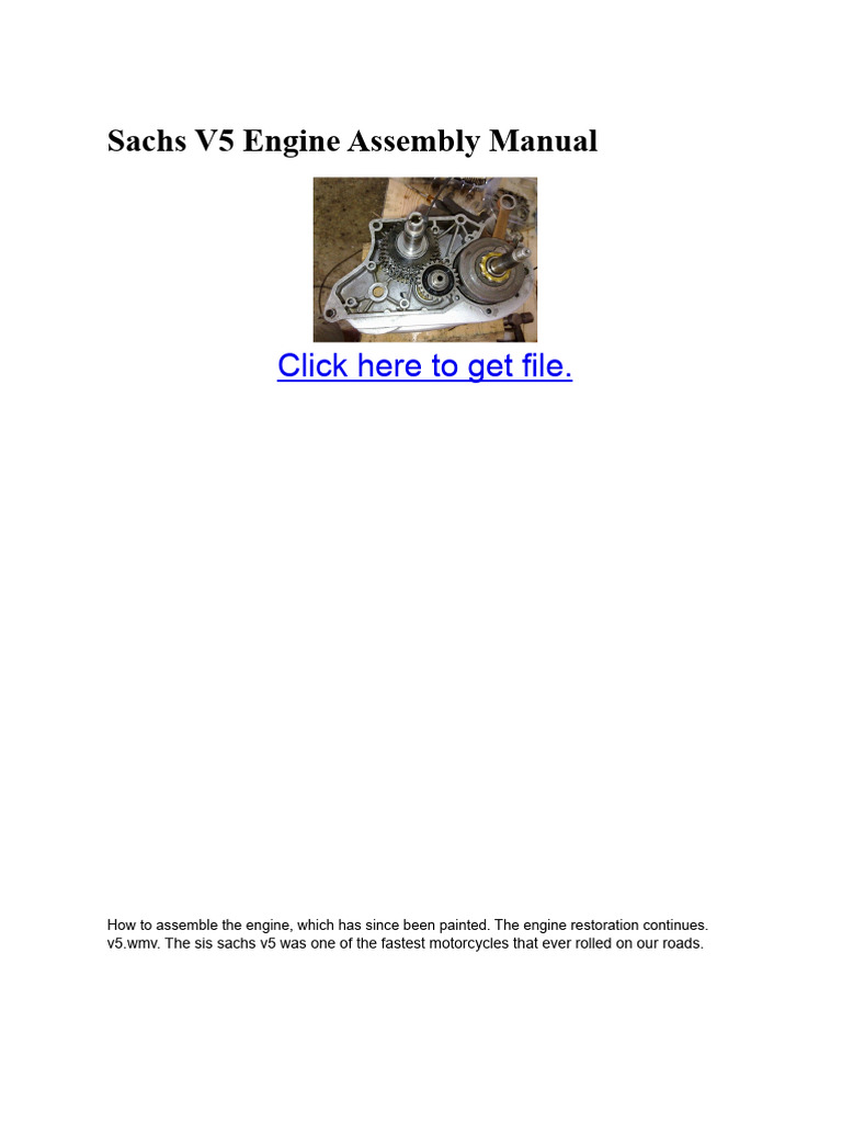 Sachs V5 Engine Assembly Guide | PDF | Motor Vehicle | Vehicles