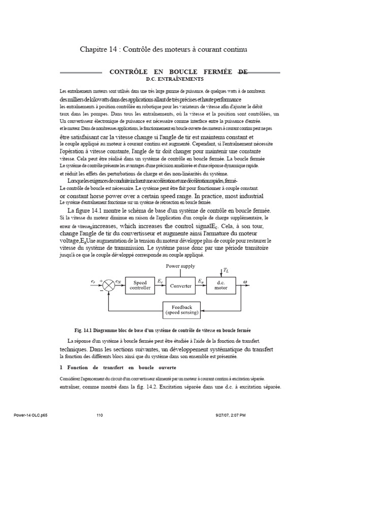 Contrôle des moteurs à courant continu | PDF | Courant continu haute ...
