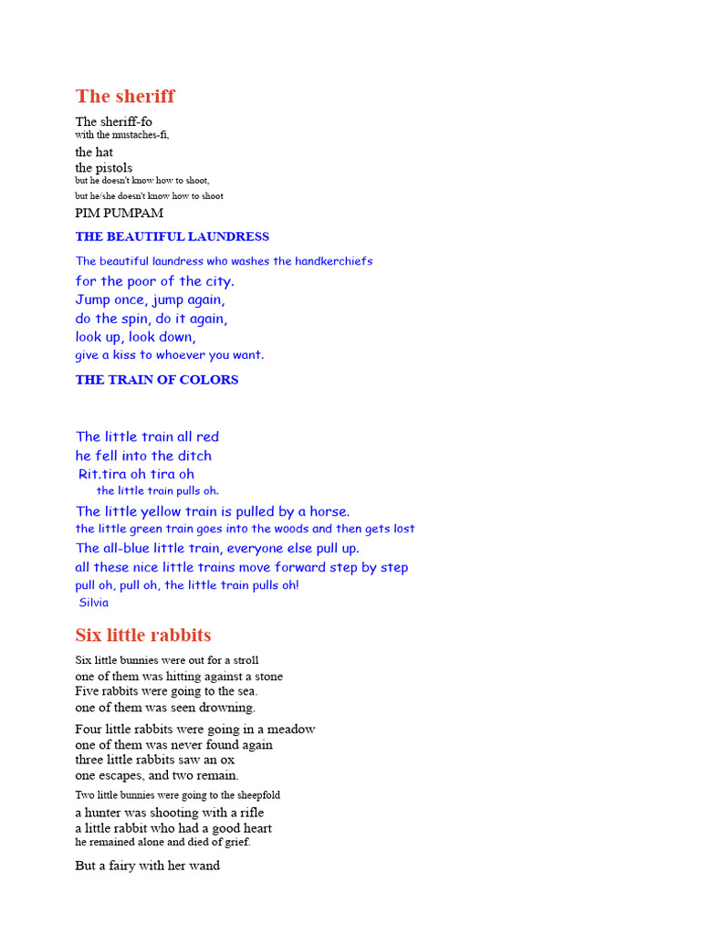 Nursery Rhymes | PDF