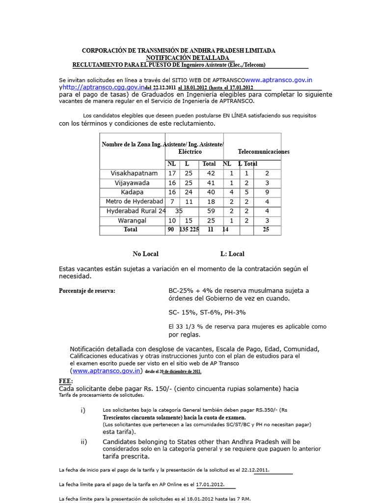 Notificación de Transco AE | PDF