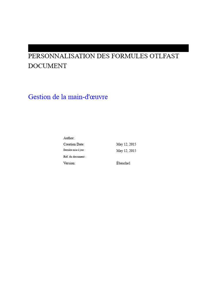 Personnalisation des Formules OTLFAST | PDF | Fichier informatique ...
